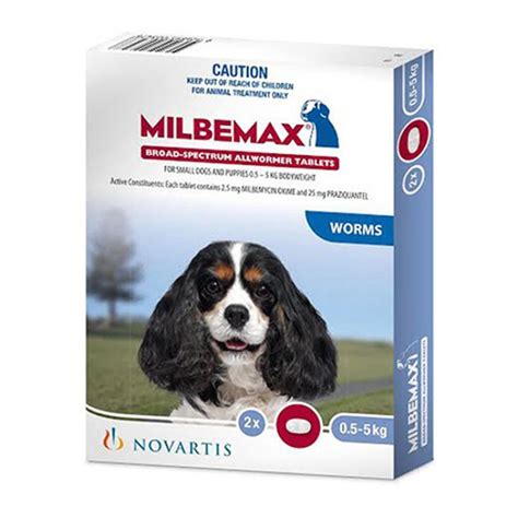 Milbemax Dog Allwormer 05 5kg 2 Tablets