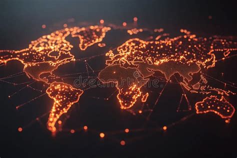 Digital Global Network Concept With A World Map Stock Illustration Illustration Of Line