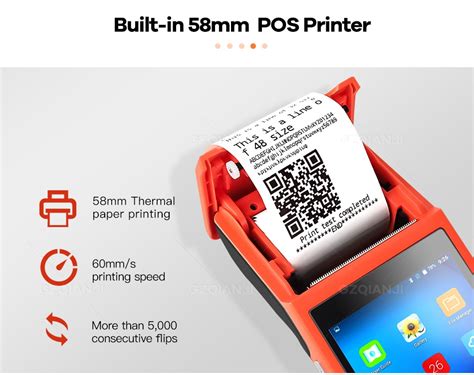 PDA POS Handheld Device Pos Terminal Built In Thermal Bluetooth Printer Mm Wifi Android Rugged