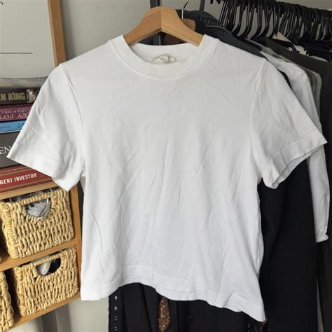 Cos Basic White Tee Shirt Short Sleeve Size Small Depop