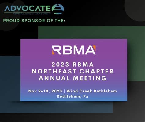 Advocate Rcm On Linkedin Advocate Rcm Is Proud To Sponsor The 2023 Northeast Rbma Chapter Annual…