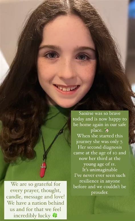 Saoírse Ruanes Mum In Awe Of Her Bravery As Cancer Returns