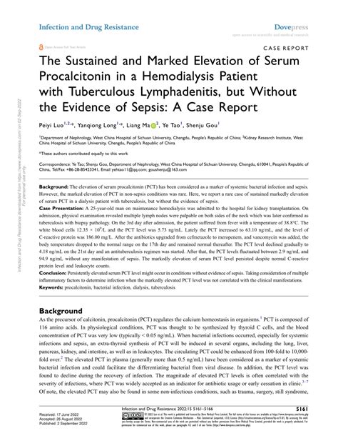 Pdf The Sustained And Marked Elevation Of Serum Procalcitonin In A