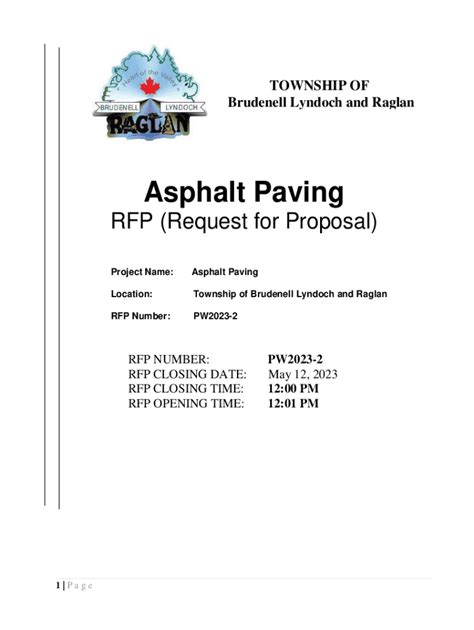Fillable Online Asphalt Paving Rfp Request For Proposal Fax Email Print Pdffiller