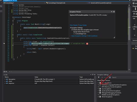 Async Main Broken With Exceptions Rcsharp