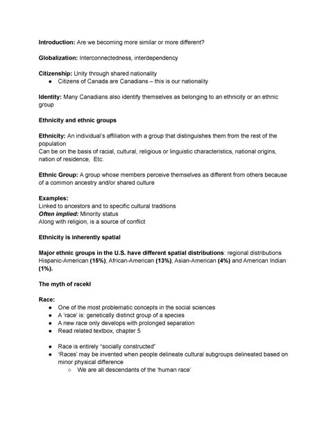 week 5 lecture 8 notes introduction are we becoming more similar