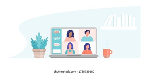 화상 회의 노트북 화면에 있는 사용자 스톡 벡터로열티 프리 1755939680 Shutterstock