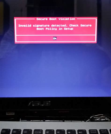 Masalah Invalid Signature Secure Boot Policy Semasa Nak Format Notebook Zulbmohd