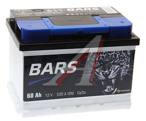Аккумулятор BARS 60А/ч обратная полярность, низкий - 6СТ60(0) - купить ...