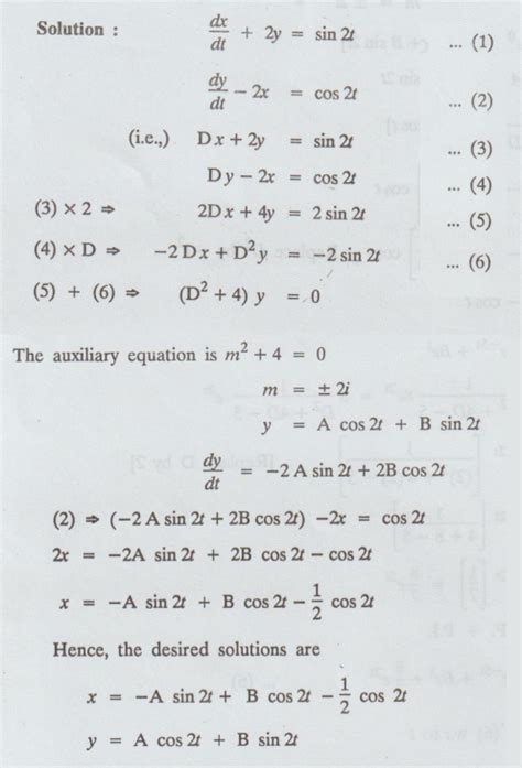 Problems Based On System Of Simultaneous Linear Differential Equations