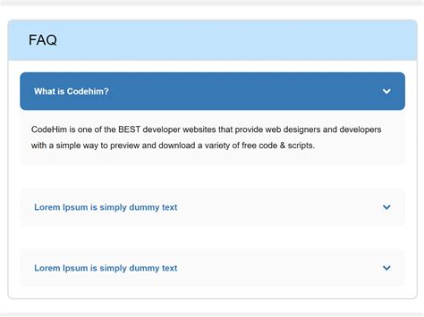 JavaScript Accordion With Arrow CodeHim