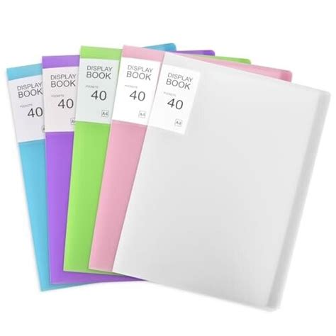 Colours A Display Book Folders Transparent Pockets Project Presentation Book Document