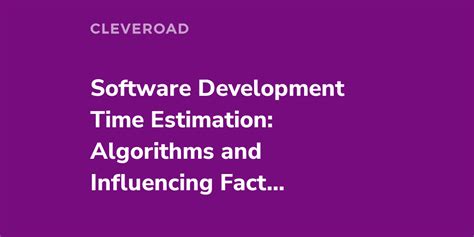 Software Development Time Estimation A Providers Guide