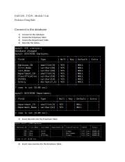 DAD 220 Module Three LAB Docx DAD 220 T3539 Module 3 Lab Professor Doug Hale Connect To The