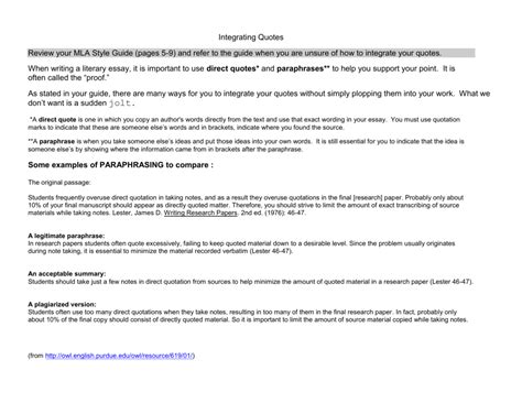 integrating quotes exercise