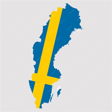 Premium Vector Map Of Sweden Swedish Flag Symbol Of Sweden