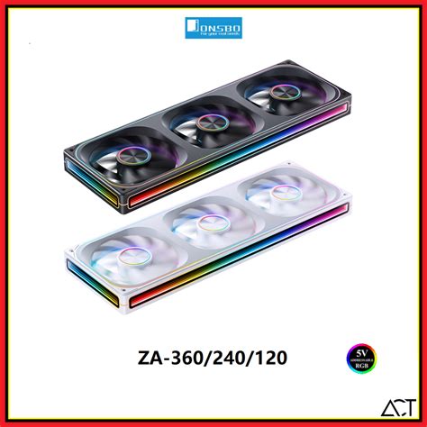 Jonsbo Za 120 240 360 Black Argb 3pin Pwm 120mm 240mm 360mm Fan Building Block Fan Pc Case