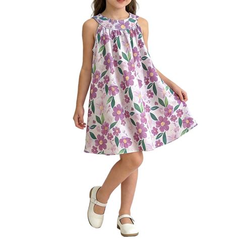 Amidoa Print Dress For Girl A Line Dresses Print Summer Casual Little