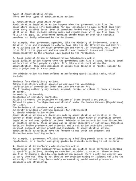 Administrative Action Classification Pdf Judgment Law Justice