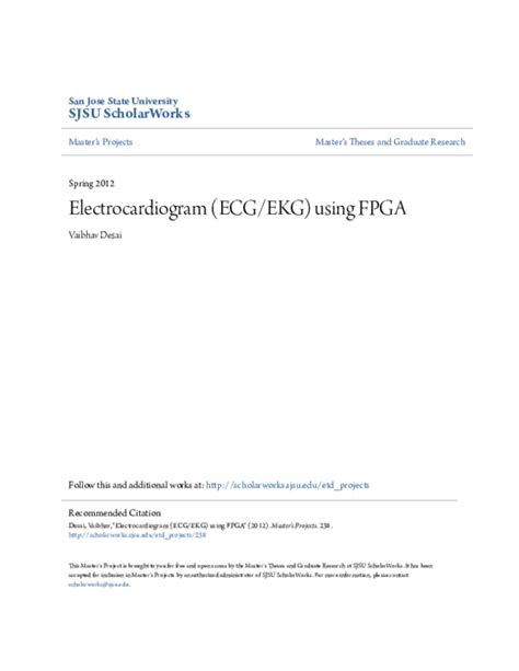 pdf electrocardiogram ecg ekg using fpga