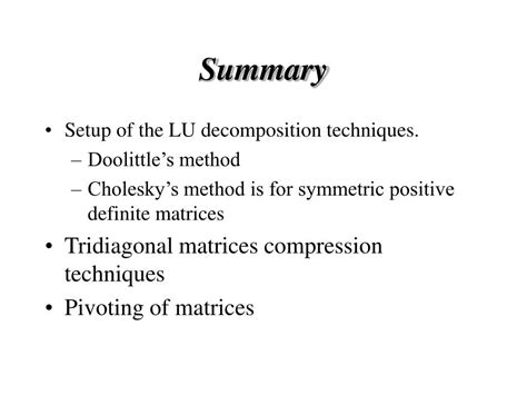 Ppt Lecture 11 Lu Decomposition Powerpoint Presentation Free Download Id5120908