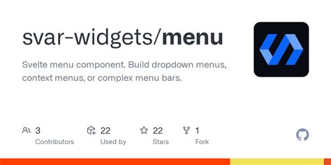 Github Svar Widgetsmenu Svelte Menu Component Build Dropdown Menus