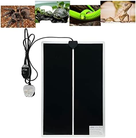 PeSandy Reptile Heating Mat with Temperature Adjustment, 14W Non-Adhesive Heat Pad for Reptiles ...