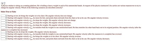 Solved A Physics Student Is Sitting On A Rotating Platform Chegg