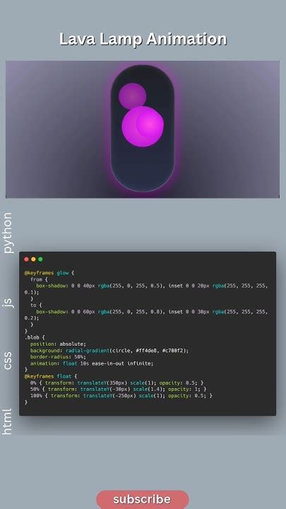 Next Level Lava Lamp Effect 🔥💡 Pure Html And Css Youtube