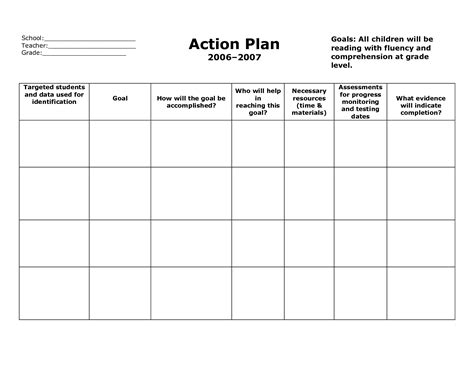 Action Plan Word Template