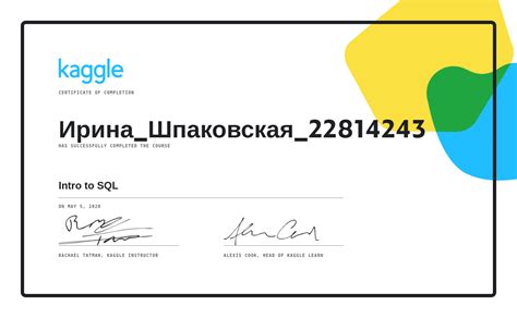 Iryna Shpakouskaya Completed The Intro To Sql Course On Kaggle