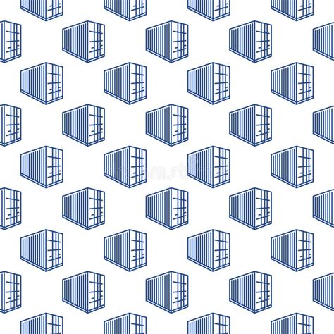 Container Vector Shipping Concept Simple Outline Seamless Pattern Stock Vector Illustration Of
