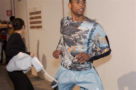 model running in the backstage editorial image image of modern