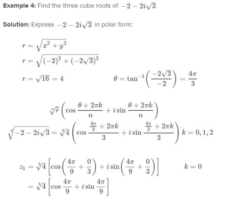 Finding The Nth Root Of Complex Number Example Z I