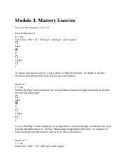 Module Mastery Exercise Docx Module Mastery Exercise Score For This Attempt Out Of