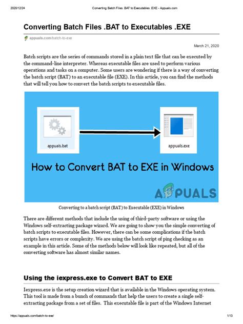 converting batch files bat to executables exe pdf