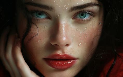 Premium Ai Image Stunning Brunette Macro Closeup Generative Ai