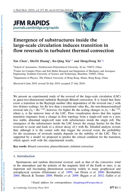 Pdf Emergence Of Substructures Inside The Large Scale Circulation Induces Transition In Flow