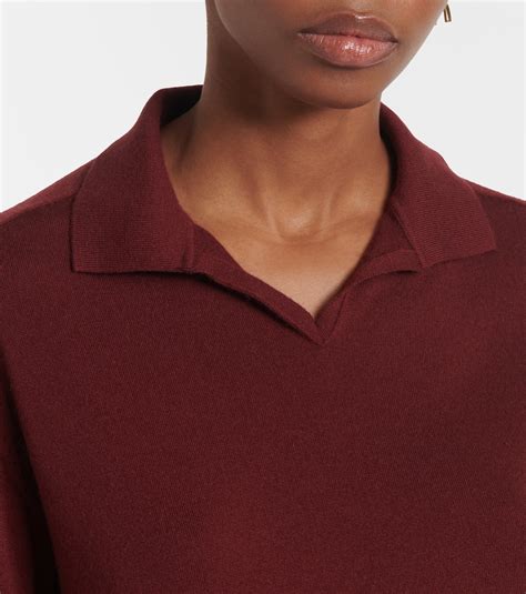 酒红色的羊绒polo衫 Loro Piana Mytheresa美遴世