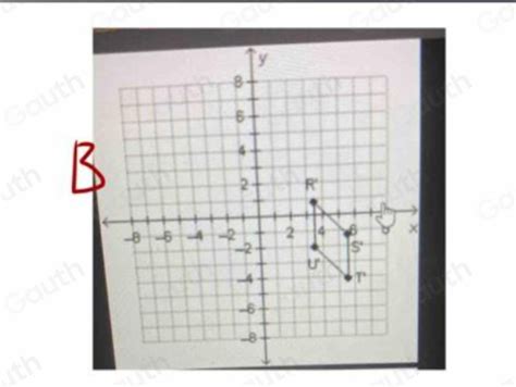 Solved Parallelogram Rstu Is Rotated 45° Clockwise Using The Origin As The Center Of Rotation