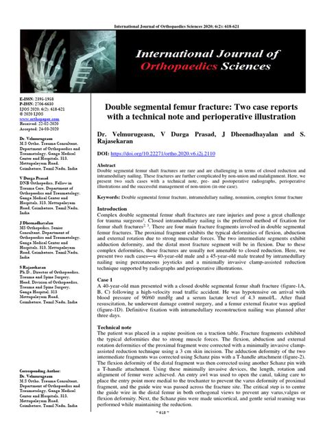 Double Segmental Femur Fracture Two Case Reports W Download Free Pdf Anatomical Terms Of