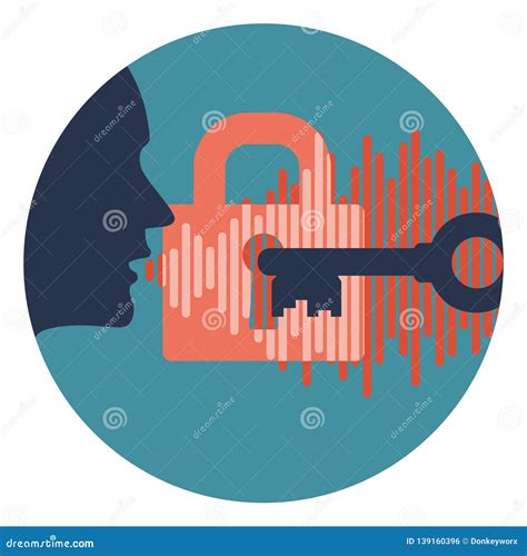 Voice Id Vector Symbol Profile Head Speaks Sound Wave Of Key Password