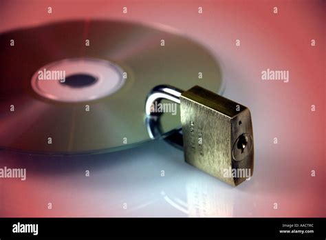 Symbol Data Security CD ROM With Lock Stock Photo Alamy