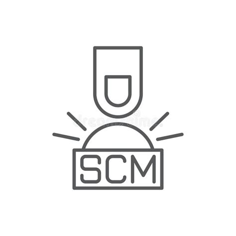 Hand Presses The Button With Text Scm Vector Illustration Stock Vector