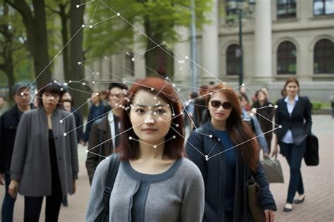 Premium Ai Image Automatic Facial Recognition Technology Safeguards City Streets Ensuring