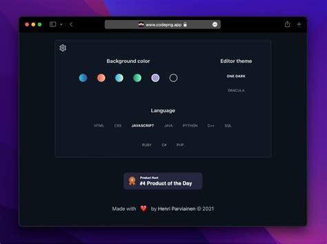 Codepng 把代码片段变成漂亮截图的免费在线小工具｜那些免费的砖