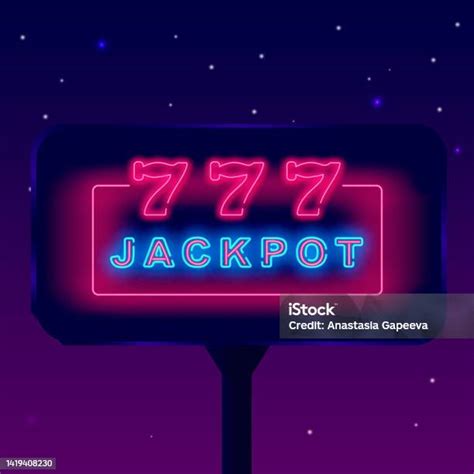 일곱 개의 숫자가있는 잭팟 네온 사인 카지노 배지 도박 개념 벡터 스톡 일러스트레이션 7에 대한 스톡 벡터 아트 및 기타 이미지 7 가능성 간판 Istock