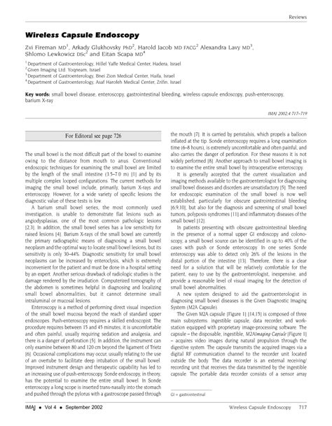 Pdf Wireless Capsule Endoscopy