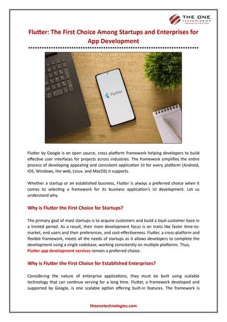The Flutter Framework Advantages In Custom Mobile App Development Ppt
