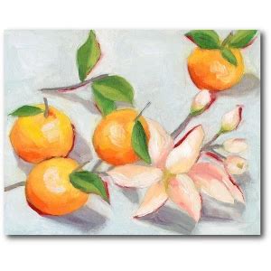 Courtside Market Tangerine Blossoms I Gallery Wrapped Canvas Target